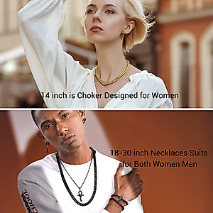 PROSTEEL Thick Chain Necklace Hip Hop Rapper 22 Inch 10mm Stainless Steel Big Cuban Link Neck Chain Mens Gold Chains for Men