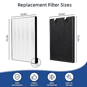 2 Packs Air220 Air320 Replacement Filter Compatible with Bissell Air220 Air320 2768A 2609A Air Purifier - Including True HEPA + Pre-Filters & Activated Carbon Filters - Compare to # 2677 2678 2804