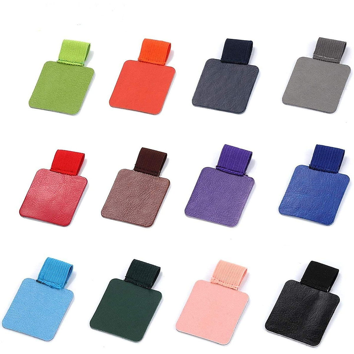 Yizerel Pen Loop Holder Set, 12 Pack Self-Adhesive Pencil Holder Elastic Design for Notebooks, Journals, Calendars with 12 Colors (12 Pcs)