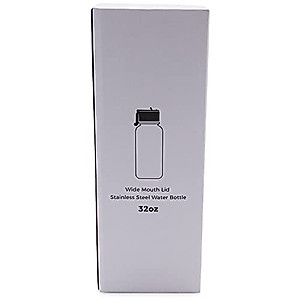 QOMOLANGMA Water Bottle Wide Mouth Lid Stainless Steel Water Bottle with Vacuum Insulated Double Wall 32oz