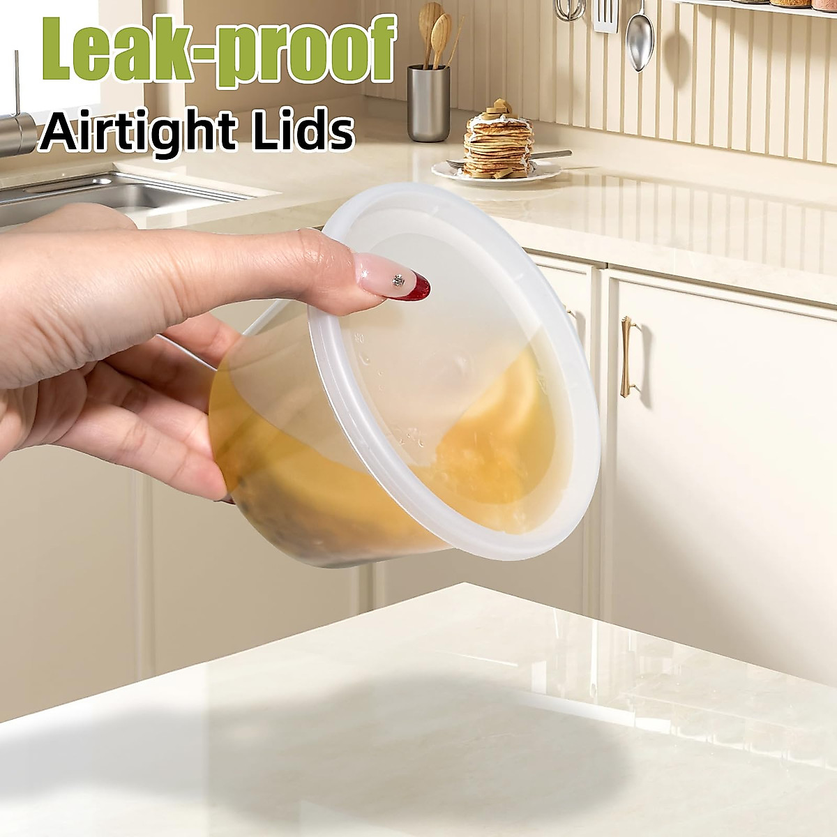 EASYTRIP 24 Pack plastic Food Storage Containers 32 oz，Deli Containers With airtight lid，Disposable Meal Prep Containers/BPA Free/Freezer Safe/Dishwasher Safe/Microwave Safe/Stackable