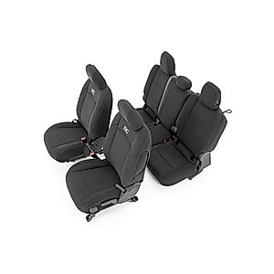Rough Country Neoprene Seat Covers for 2020-2022 Jeep Gladiator JT - 91034, Front/Rear, Black