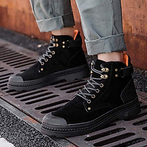 Fheaven Men's Plus Waterproof Hiking Boot Breathable Winter Plus Velvet Warm Casual Sneakers Outdoor Hiking Shoe