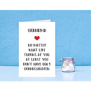 Serviky Lovely Happy Mother’s Day for Grandma, Special Love Grandmother Birthday Card from Grandchildren, Funny Mother’s Day