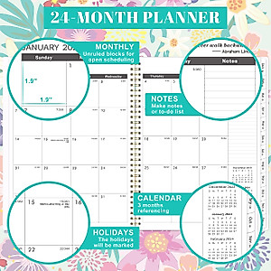 2024-2025 Monthly Planner/Calendar - Monthly Planner 2024-2025 with Two-Side Pocket, January 2024-December 2025, 9" x 11", Two Years Monthly Planner, Flexible Cover, Perfect Organizer