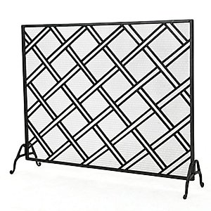 Christopher Knight Home Josette Single Panel Iron Fireplace Screen, Black