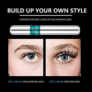 Tailpa 4D Silk Fiber Lash Mascara,2 in 1 Thrive Mascara For Natural Lengthening And Thickening Effect,no clumping Superstrong Waterproof Mascara for Long-Lasting,Beauty Charming Eye Make up. Black
