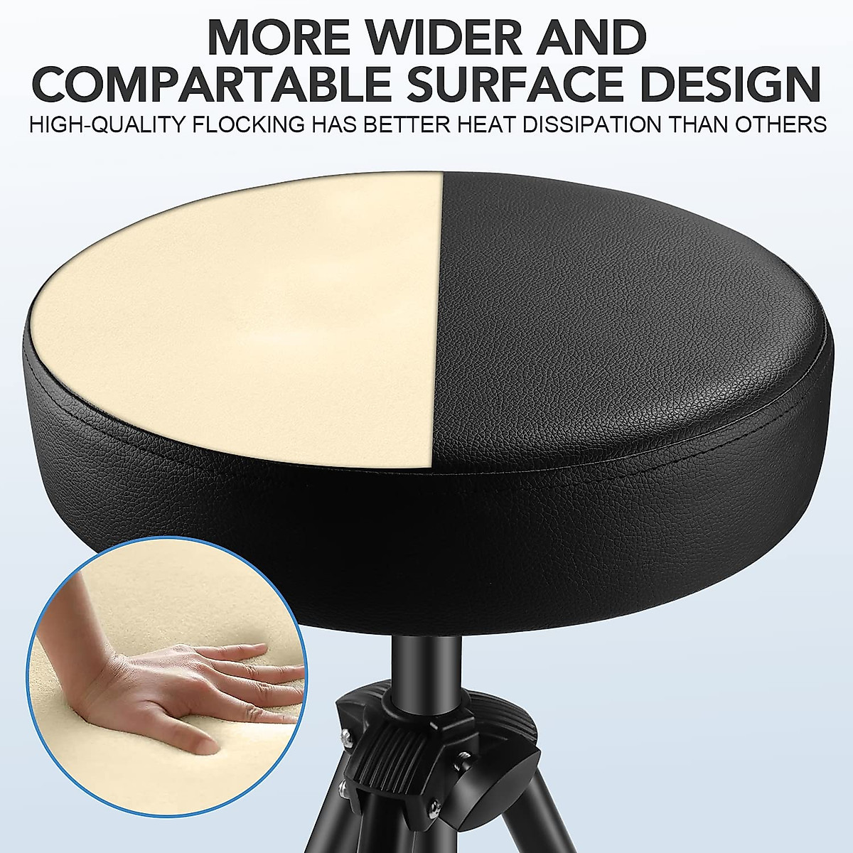 Noeler Universal Drum Throne Stool Metal Professional Drum Seat Sponge Padded for Kids&Adult with Anti-Slip feet