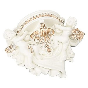 Tgoon Angel Wall Shelf, Stable Exquisite Wall Shelf Resin for Bedroom(Beige Gold)