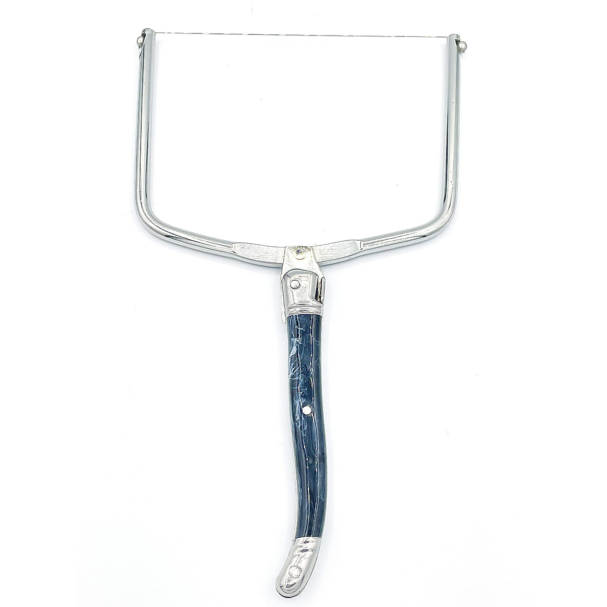 Laguiole Premium Sturdy Stainless Steel Cheese Slicer / Lyre For Hard & Soft Cheeses, Black Marble Handle by Roger Orfevre