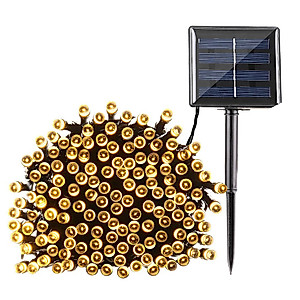 Qedertek Solar String Lights 72ft 200 LED Fairy Christmas Lights, 8 Modes Ambiance Lighting for Outdoor, Patio, Lawn, Landscape, Fairy Garden, Home, Wedding (Warm White)