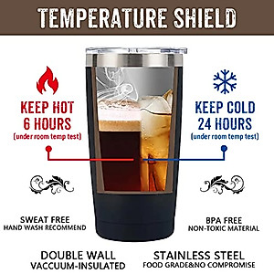 Henghere 60th Birthday Gifts for Women, 60th Birthday Gift for Friend, Mom, Grandma，Sister, Wife, Aunt, Coworker, Happy 60 Year Old Birthday Decorations Women | Thermos Cup - Black