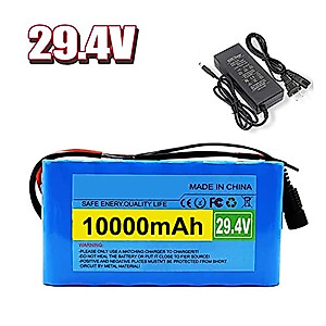 OXEXE E-Bike Lithium Battery Pack 24V (29.4v) 10Ah 7S2P 18650 Li-ion Rechargeable Battery Pack, 29.4v 10000mAh Electric Bicycle Moped Balancing Scooter+ 29.4V 2A Charger