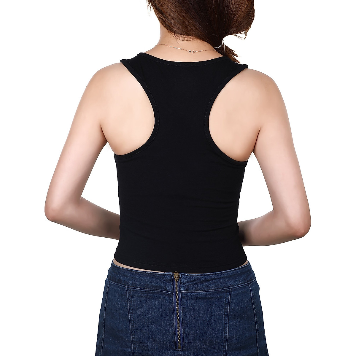 3 Pieces Crop Tops for Women, Workout Tops Basic Cropped Tank Tops Sleeveless Racerback Sports Gym Crop Tank for Teen Girls (Black, Dark Grey, Olive, XX-Large)