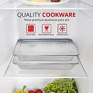 Aluminum Pans with Lids 21x13 Disposable Roasting Pans with Covers - 10 Foil Pans and 10 Foil Lids - Sturdy Catering Pans - Disposable Food Containers Great for Prepping Large Slabs of Meat