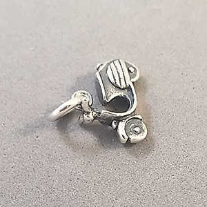 Scooter .925 Sterling Silver 3-D Charm Pendant Motorized Bike Moped Vespa Vehicle New vh17
