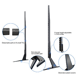 Universal TV Stand Table Top for 27 to 85 Inch LED LCD Flat Screen TV, Height Adjustable Leg Stand Holds up to 110lbs, VESA up to 1000x800mm (ML2785)
