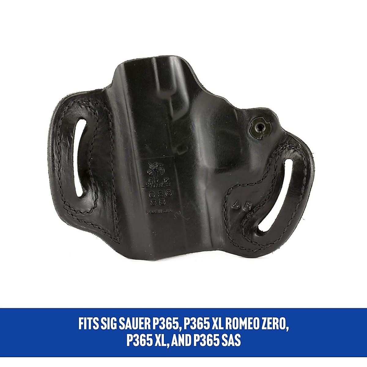 DeSantis Mini Slide Gun Holster, Fits SIG SAUER P365, P365 XL Romeo Zero, P365 XL, P365 SAS, Built from Leather, Pistol Holster with an Adjustable Tension Device, Black, Right Fitment