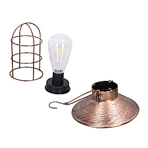 Solar Hanging Light,Outdoor Decorative Lamp with Iron Frame,Outdoor Retro Lantern,for Garden,Porch,Yard,Includes Bulb and Lampshade