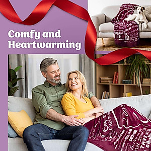 I Love You Blankets for her, with I Love You in Multiple Languages, Christmas Blanket, Gifts for Her Anniversary, I Love You Gifts for her,Mom I Love You Gifts 65"x50" (Sussy Red)