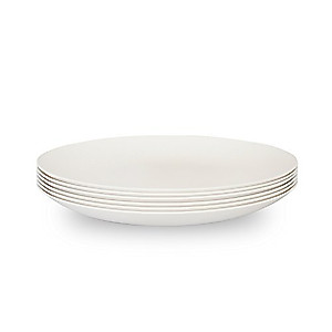 Coza Design- Durable Plastic Plate Set- BPA Free- Set of 6 (White)