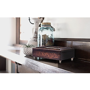 Cottage Garden Fathers Who Left Hearts Filled Memories Burlwood Rope Trim Jewelry Music Box Plays Canon in D