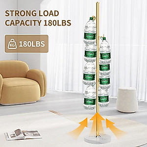 LOZABEE Modern Metal Coat Rack Stand with Natural Marble Base, Heavy Duty Coat Rack Freestanding with 8 Hooks, Golden Standing Coat Racks Hall Tree Stand for Bag, Jacket, Entryway Office