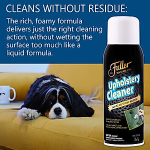 Fuller Brush Upholstery Cleaner - Multi Surface Solution - Rich Foaming Formula Penetrates and Removes Stubborn Stains Eliminates Odors Renews and Restores Surfaces Perfect for Carpets Seats and More