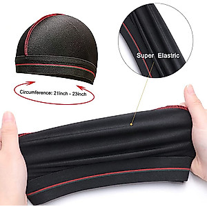 4PCS Silky Durags for Men Women 360 Waves with 1 Wave Cap, Silky Satin Durag Extra Long Tails Black Black Black Black