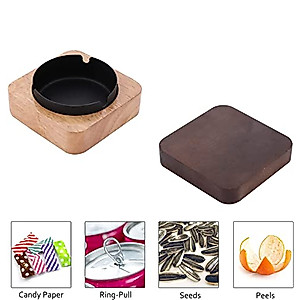 Cool wooden outdoor ashtrays for cigarettes patio with a Stainless Steel FriyGardcn Cute square ashtray for weed for Outdoor or Indoor