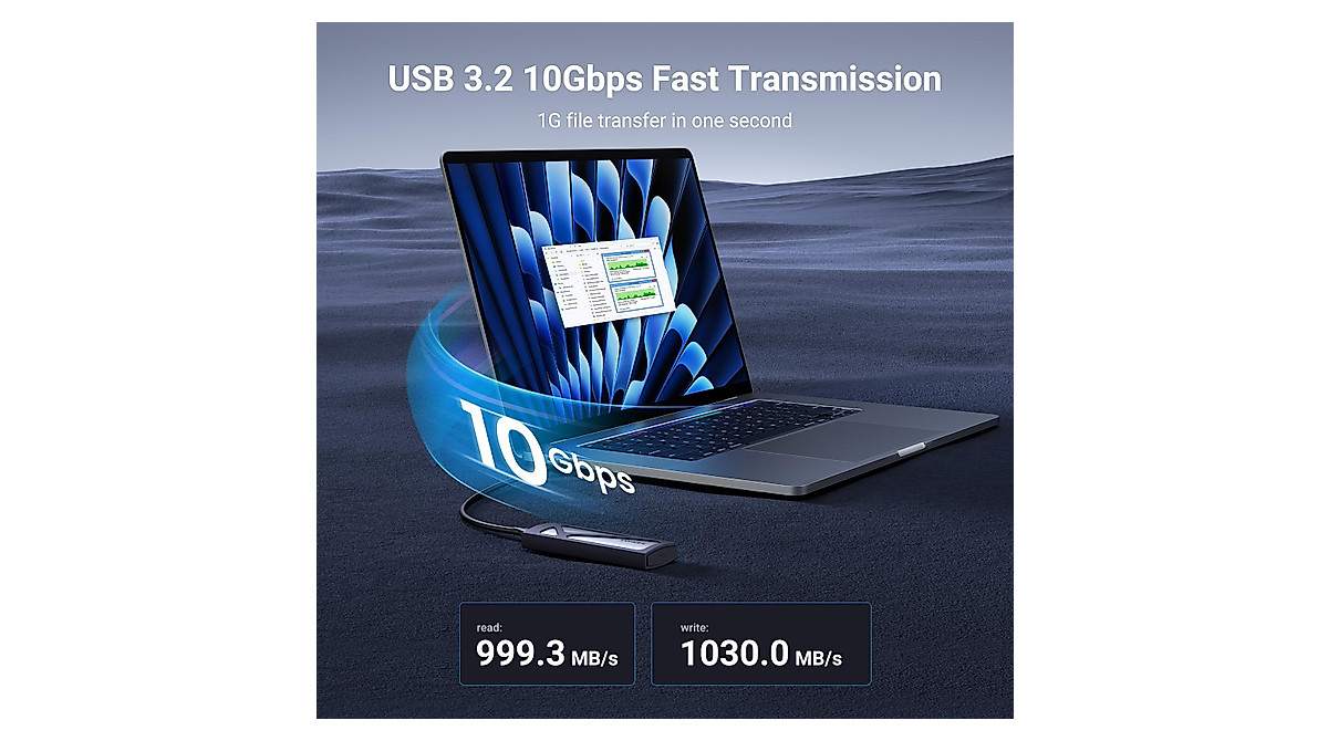 UGREEN 10Gbps SSD Enclosure - Tool-Free USB C Adapter