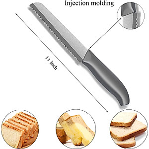 Muncene Ceramic Serrated Bread Knife Slicing Knife - 6" Sharp Blade Kitchen Knife with Cover