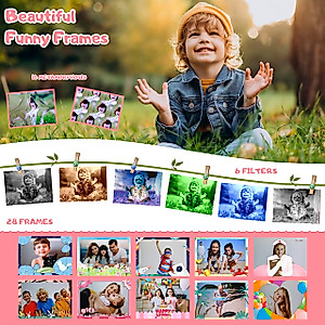 iMisH Upgrade 48M Kids Camera for Girls Boys Age 3-9, 1000mAh Large Battery with 1080p Video Camera for Kids - Shockproof Silicon Case and 32GB TF Card, Toddler Camera for Selfie (Pink)