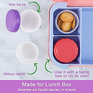 Caperci 6 Pack Salad Dressing Container To Go - 2.7oz Leak-Proof Small Food Storage Containers with Lids, Reusable Condiment Sauce Cups for Lunch Box, BPA-Free (Multicolor)