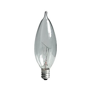 GE 25CAC 25PK Screw-in Decorative Lamp, 25 W, Incandescent Lamp, E12 Candelabra Lamp Base, CA10 Shape