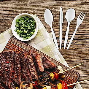 [400 Count] Settings Plastic White Forks, Practical Disposable Cutlery, Great for Home, Office, School, Party, Picnics, Restaurant, Take-Out Fast Food, Outdoor Events, Or Every Day Use, 1 Box