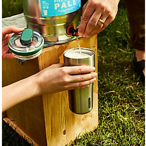 BLACK + BLUM - Insulated Tumbler - 18/8 Stainless Steel Vacuum Insulated Travel Tumbler with Leak Proof, Lockable Lid - Keeps Hot for 6hrs, Cold for 8hrs, Olive - 600ml