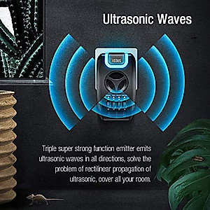 4 in 1 Multifunctional Electromagnetic Ultrasonic Pest Repeller - Anion Generator - Night Light - Pest Control mosquitoes, ants, cockroaches, spiders, ticks, fleas, scorpions, mice, rats, bats, etc.