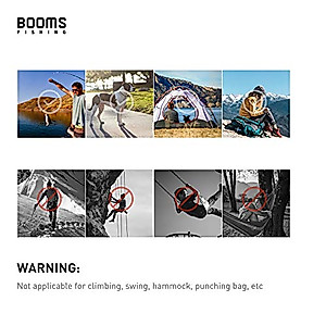 Booms Fishing CC2 Carabiner Clip, 2.3" Small Carabiner Keychain, Multi-use Aluminium D Ring Caribeener Clips, 6 Pack Black