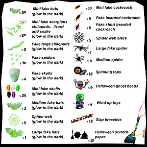 Outus 728 Pcs Halloween Novelty Toys Assortment Halloween Party Favors Mini Trick or Treating Toys Pumpkin Goodie Bag Filler for Halloween Kids School Classroom Reward Prizes Supplies, 52 Styles