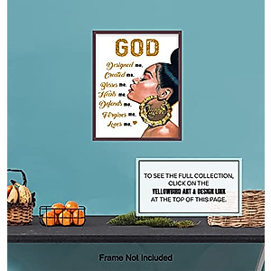 African American Art - Black Art - spiritual Religious Wall Decor - Black women - Inspiration Christian Gifts for Women, African Americans Black Girl - Christian Wall Decor- Faith God Wall Art & Decor