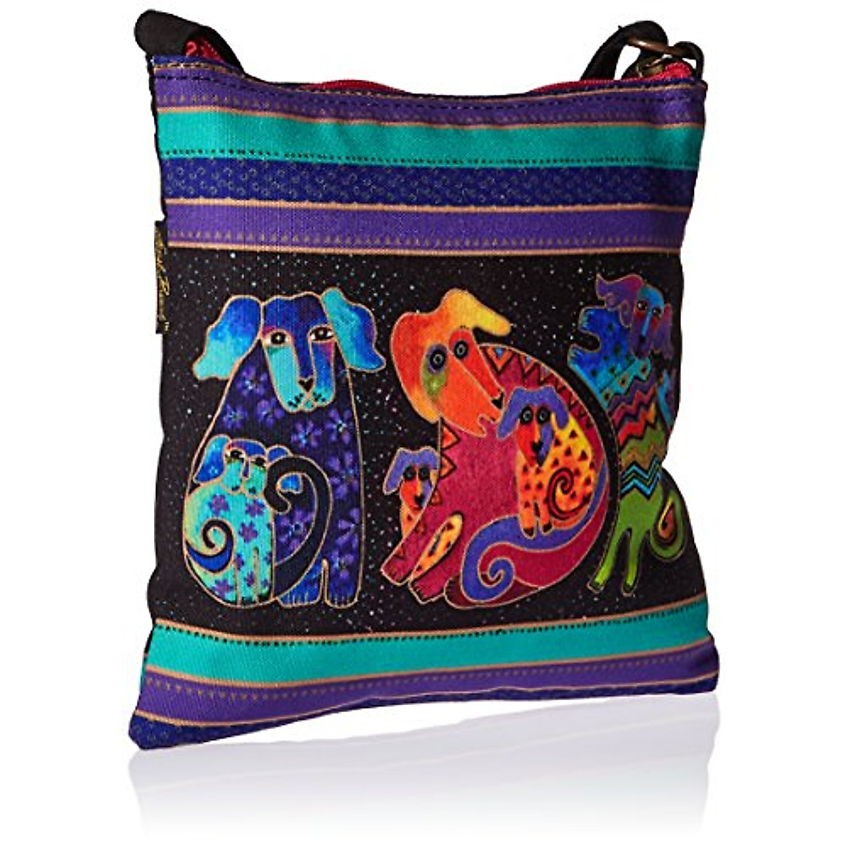 Laurel Burch 87932 Artistic Totes Crossbody 10"X10", Dogs & Doggies