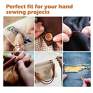 FIVEIZERO 60 PCS Large Eye Sewing Needles, 6 Sizes Hand Sewing Needles, Leather Needle Embroidery Thread Needle, Stainless Hand Quilting Needles with Threaders for Hand Sewing Art Crafts