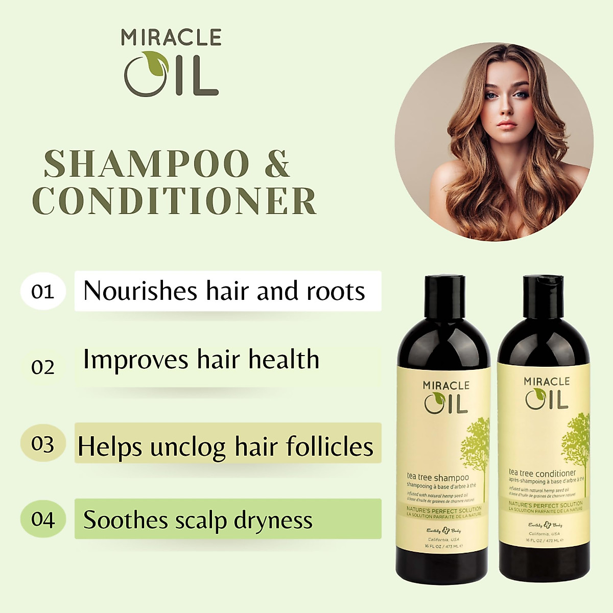 Earthly Body Miracle Oil Tea Tree Shampoo 16 Fl Oz