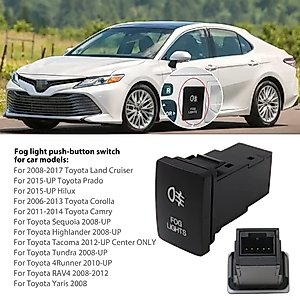 Blue Fog Light Push Button Switch LED Push Switch for 2020 Toyota Tacoma SR5 Extended Cab Pickup 4-Door