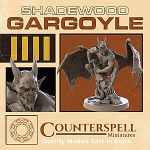 DUNGEON CRAFT Unpainted Miniatures, Compatible with DND, RPG, Tabletop Games, Roleplaying Figures for Your Next Dungeons & Dragons Quest, Mini Gaming Action Figures (The Shadewood Gargoyle)
