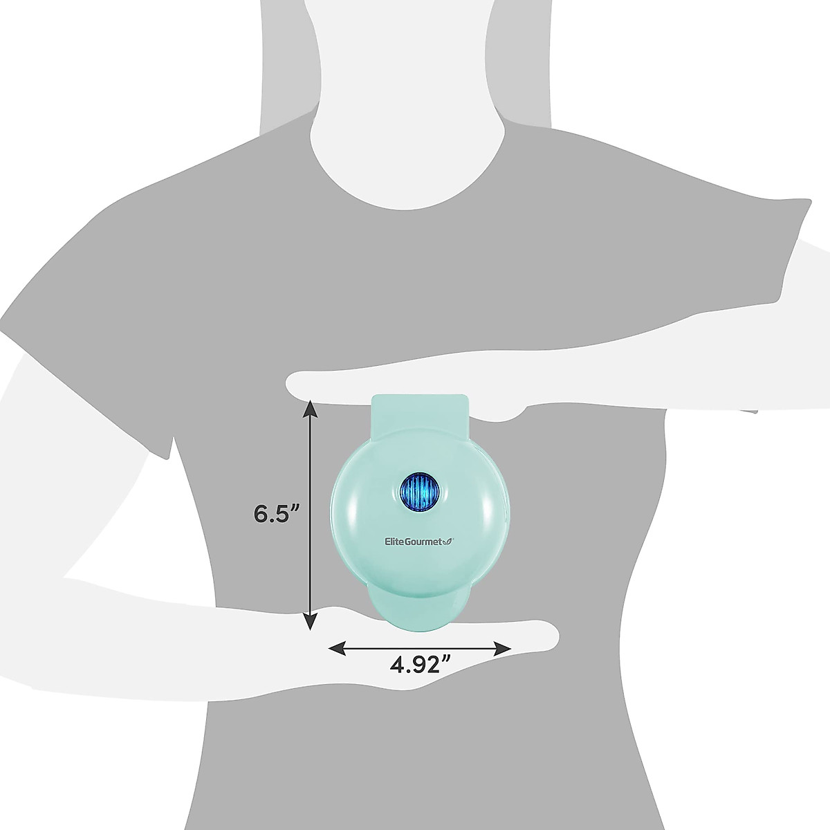 Elite Gourmet EWM015M Electric Nonstick Mini Waffle Maker, Belgian Waffles, Compact Design, Hash Browns, Keto, Snacks, Sandwich, Eggs, Easy to Clean, Mint