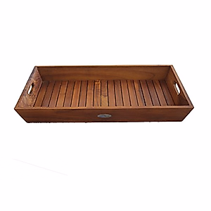 AquaTeak The Original Large Solid Teak Amenities Serving Tray