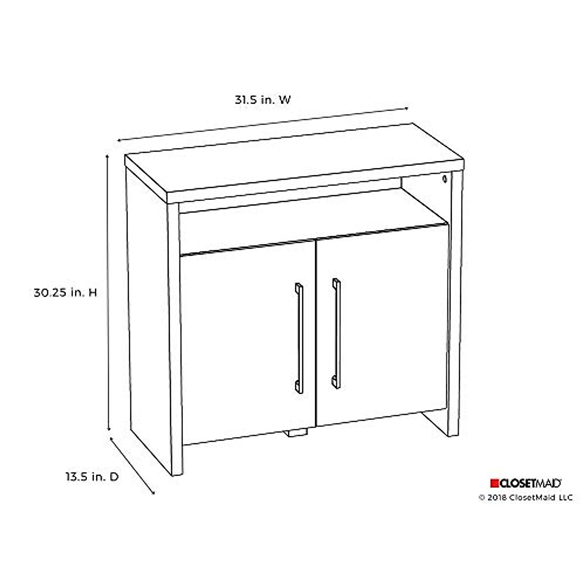ClosetMaid 1655 2-Door Storage Cabinet with Shelf, White