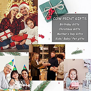 QSIMI Gift for Mom Cow Print Blanket Soft Flannel Warm Lightweight Cute Cow Throw Blankets for Couch Bed, Cow Print Stuff for Cow Adults Kids All Seasons(Dark Brown, 50"x60")